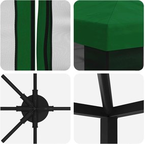 Zahradní altán se stěnami 6 x 3 m Zelená Polyester a ocel 3376023