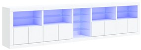 vidaXL Příborník s LED osvětlením bílý 283 x 37 x 67 cm