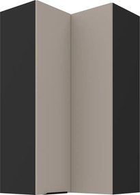 ARIA cb | horní kuchyňská skříňka 60x60 GN-108 2F (90°) rohová s policemi | EXTRA VYSOKÁ | 60x60 cm | černá/béžová