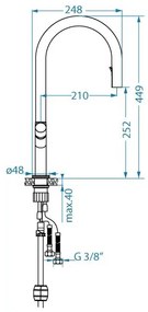 ALVEUS 1150908 - Dřezová baterie s vytahovací sprškou SWAN 44,9 cm černá