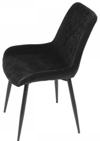 Jídelní židle černá látka černý kov DCL-218 BK2