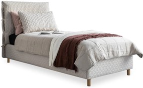 OnaDnes -20% Béžová čalouněná jednolůžková postel Miuform Sleepy Luna 90 x 200 cm