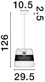 Nova Luce Závěsné svítidlo IAN matný černý kov E27 1x12W