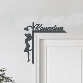 dřevo života Dřevěná cedulka do rohu dveří Koupelna Zvolte rozměr (cm): 30x27, Zvolte barvu dekoru: Antracitová