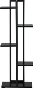 Outsunny 5-patrový stojan na květiny do interiéru a exteriéru z MDF a oceli, 40x22x113 cm, černý