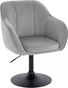 LuxuryForm DESIGN Otočná židle AVOLA VELUR na černém talíři - světle šedá