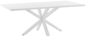 OnaDnes -20% Bílý jídelní stůl Kave Home Argo 160 x 100 cm s bílou kovovou podnoží