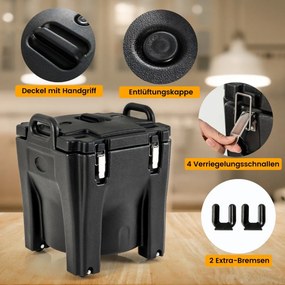 Costway 30 L Cool Box Izolovaný box s kolečky s brzdami Stohovatelný termobox