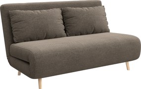 HOMCOM Rozkládací pohovka, přistýlka pro hosty, 3stupňově nastavitelná opěrka zad, kordová úprava, do 120 kg, 141 x 90 x 81 cm, tmavě hnědá