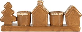 Keramický svícen perníkové chaloupky Gingerbread Cott - 21*4*8 cm
