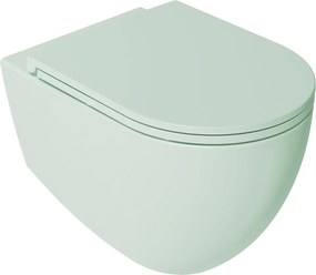 Isvea Isvea, INFINITY závěsná WC mísa, Rimless, 36,5x53cm, zelená mint, 10NF02004-2T
