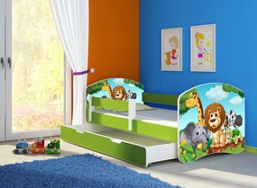 Dětská postel - Safari 2 180x80 cm + šuplík zelená