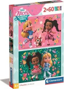 Clementoni PUZZLE Alenčina pekárna v říši divů / 2x60 dílků / od 5 let