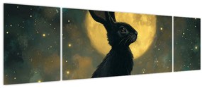 Obraz - Zajíc s měsícem (170x50 cm)