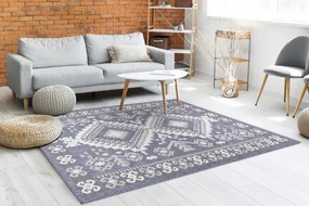 Dywany Łuszczów, Kusový koberec Sion Sisal Aztec 3007 blue/pink/ecru – na ven i na doma, 160x220, modrá, chodba / předsíň