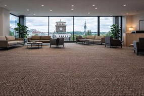 ITC, Metrážový koberec Manhattan 7647, na míru, šíře 4m,5m, hnědá, ab (mřížka), filc, chodba / předsíň