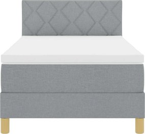 Postel s boxspringem s polštářem Světle šedá 90 x 190 cm textil 3338958