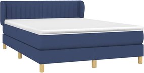 Box spring postel s matrací modrá 140x200 cm textil 3126971