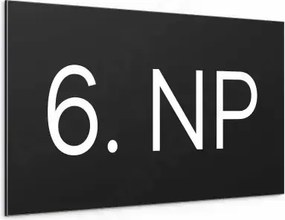 ACCEPT Označení podlaží "6. NP" - stříbrná tabulka - černý popis