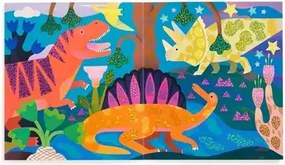 Mudpuppy Sada třpytivých samolepek se scénou Svět dinosaurů