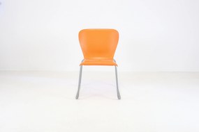 Židle, jídelní, Steelcase, oranžová/šedá, plast