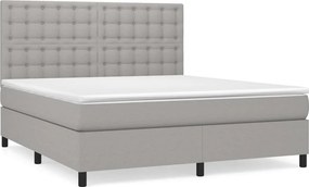 Box spring postel s matrací světle šedá 160 x 200 cm textil 3142105