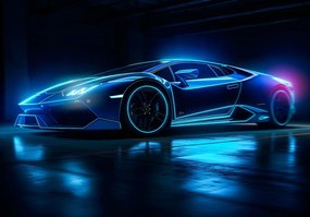 Postershop Fototapety vliesové: Car Lamborghini luxurious neon - 254x184 cm