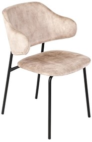 Designová jídelní židle Takuya šampaňský samet