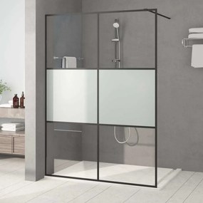 vidaXL Sprchová zástěna walk-in 140x195 cm napůl mléčné ESG sklo [152109] Barva: Černá