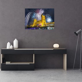 Skleněný obraz - Silvestrovská noc (70x50 cm)