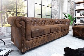 Luxusní troj-sedačka Chesterfield Vintage hnědá