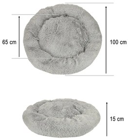 Creative Corner Plyšový polštář pro psy 100 cm světle šedý