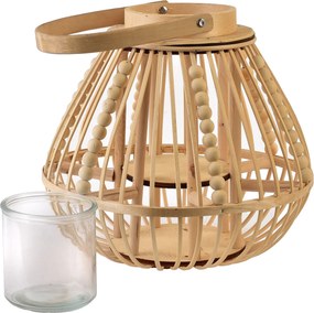 Proutěná lucerna LUCIE Natural 30x28 cm hnědá