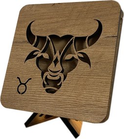 Li-Go Znamení "Býk" lampa 19x19cm provedení povrchu: dub