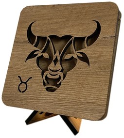 Li-Go Znamení "Býk" lampa 19x19cm provedení povrchu: dub světlý