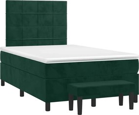 Box spring postel s matrací tmavě zelená 120 x 200 cm samet 3137836