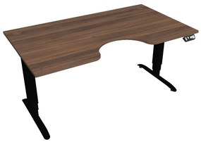 Hobis Motion Elektr. nastavitelný stůl 160x90 s pamětí - HOBIS ERGO MOTION MSE 3M 1600 Dekor stolové desky: ořech, Barva kovové podnože: černá