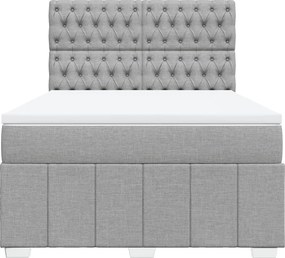 Box spring postel s matrací světle šedá 140 x 190 cm textil 3291670