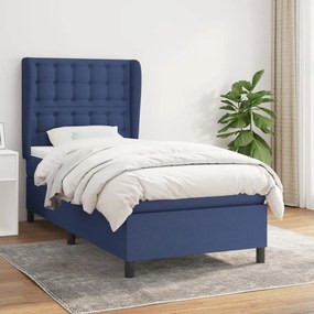 Box spring postel s matrací modrá 90x200 cm textil 3128259