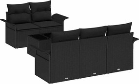 Set pohovek 6 ks Černá polyratan 3345243