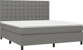 Box spring postel s matrací tmavě šedá 180x200 cm textil 3142114