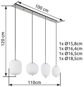 Globo 15345-4NO - Lustr na lanku BLACKY I 4xE14/40W/230V