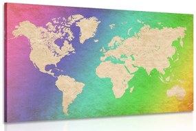 Obraz pastelová mapa světa Varianta: 60x40