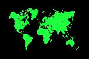 Samolepící tapeta zelená mapa na černém pozadí - 375x250 cm
