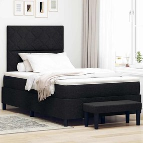 Postel s boxspringem s čelo Černá 120 x 190 cm textil 3344130