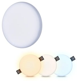 SOLIGHT LED podhledové svítidlo CCT, IP44, 8W, 720lm, 3000K, 4000K, 6000K, kruhové bílé