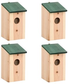 Ptačí budky 4 ks dřevěné 12 x 12 x 22 cm