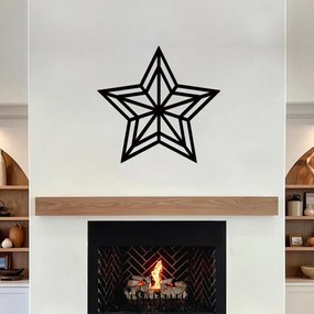 Dřevěná hvězda na zeď ELECTRA Barevný vzor: Černá, Rozměry Ø: 30