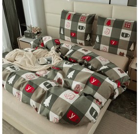 Flanelové povlečení z mikrovlákna CHRISTMAS SOCKS zelené Rozměr povlečení: 70 x 90 cm | 140 x 220 cm