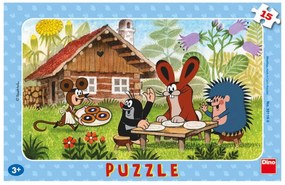 Puzzle deskové Krtek na návštěvě 29,5x19cm 15 dílků